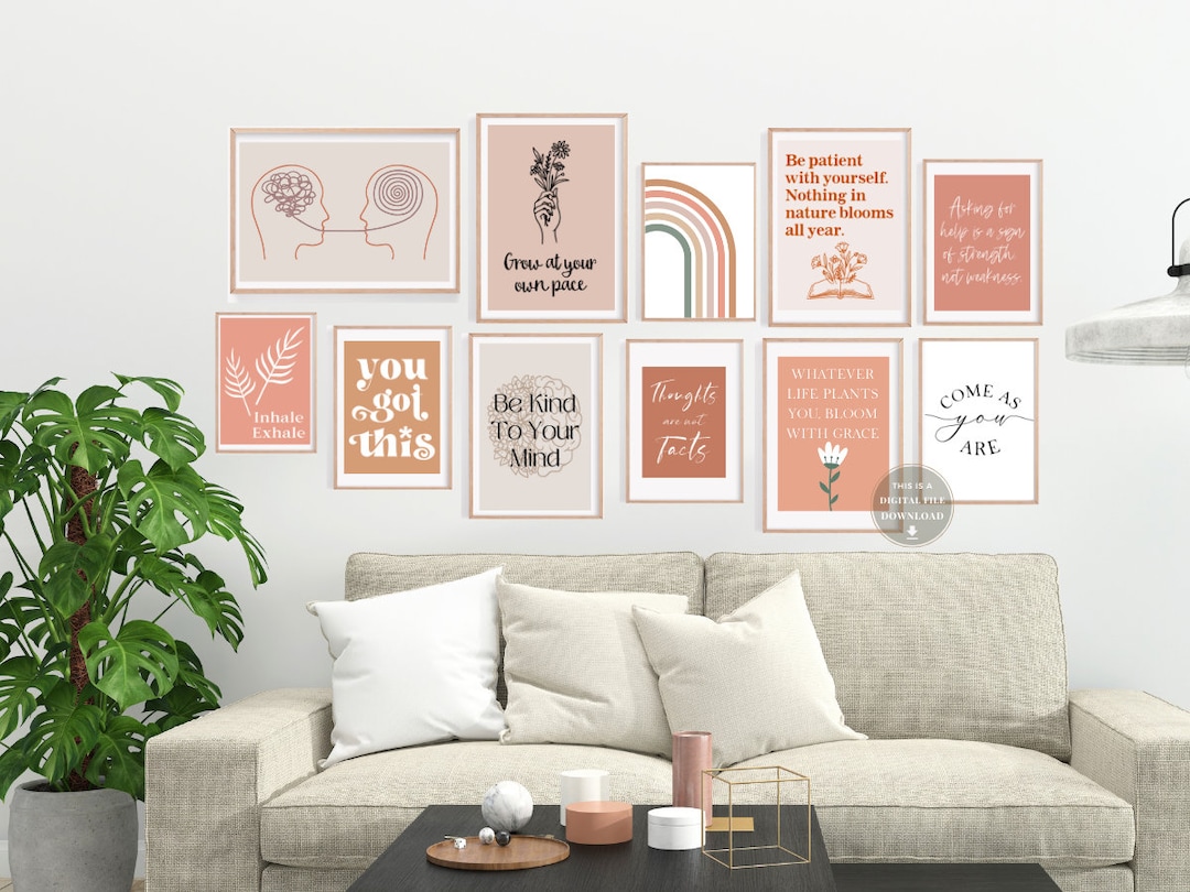 20 Boho Therapy Office Decor Signs Bundle Mental Health Posters School ...