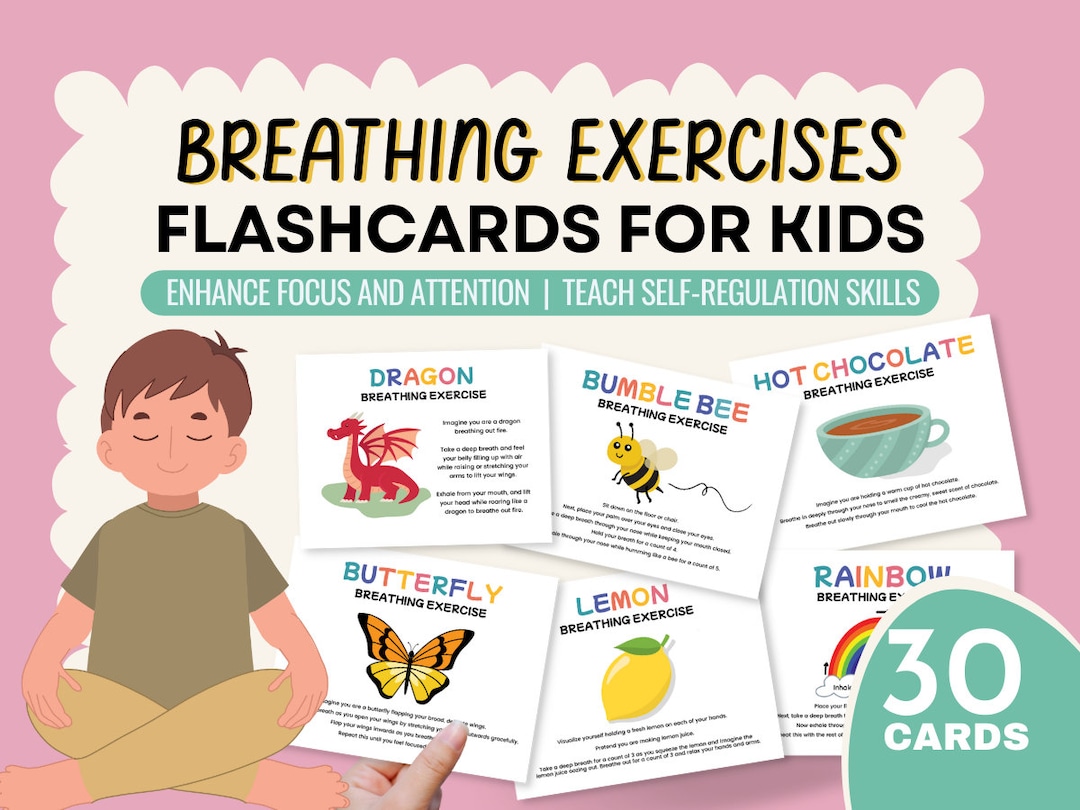 Mindfulness Breathing Cards for Kids Calm Down Corner School Counseling ...