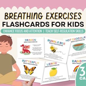 Mindfulness Breathing Cards for Kids Calm Down Corner School Counseling ...