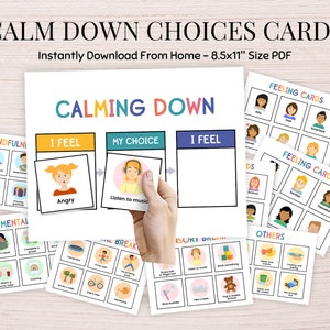 180 Calm Down Corner Kit Calming Posters Sign Decor Breathing Cards ...