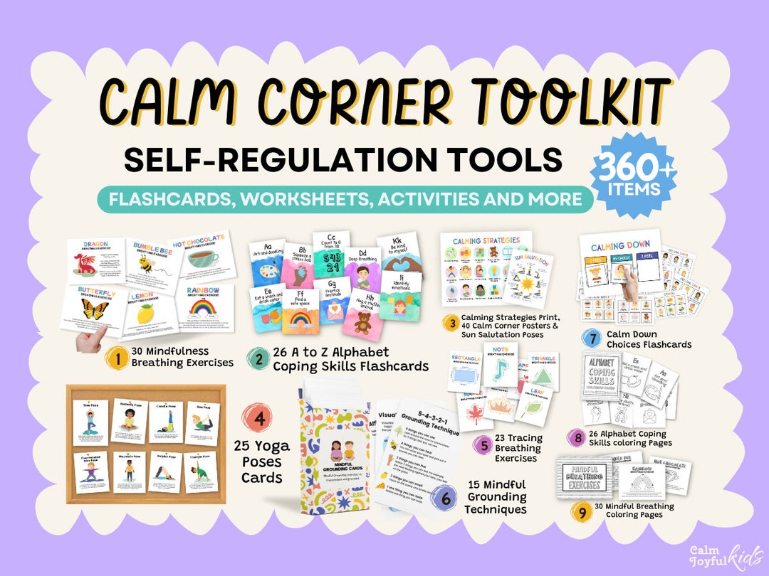 360 Self Regulation Kids Worksheet Poster Bundle Cards for Social ...