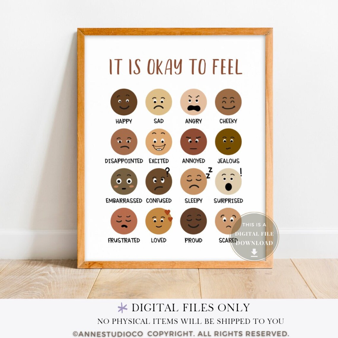 Feelings Chart Printable School Psychologist Office Decor - Etsy