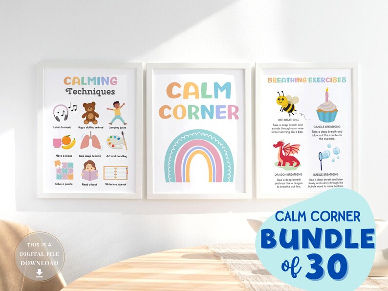 30 Calm Down Corner Posters Sign Kit Calming Decor Print - Etsy