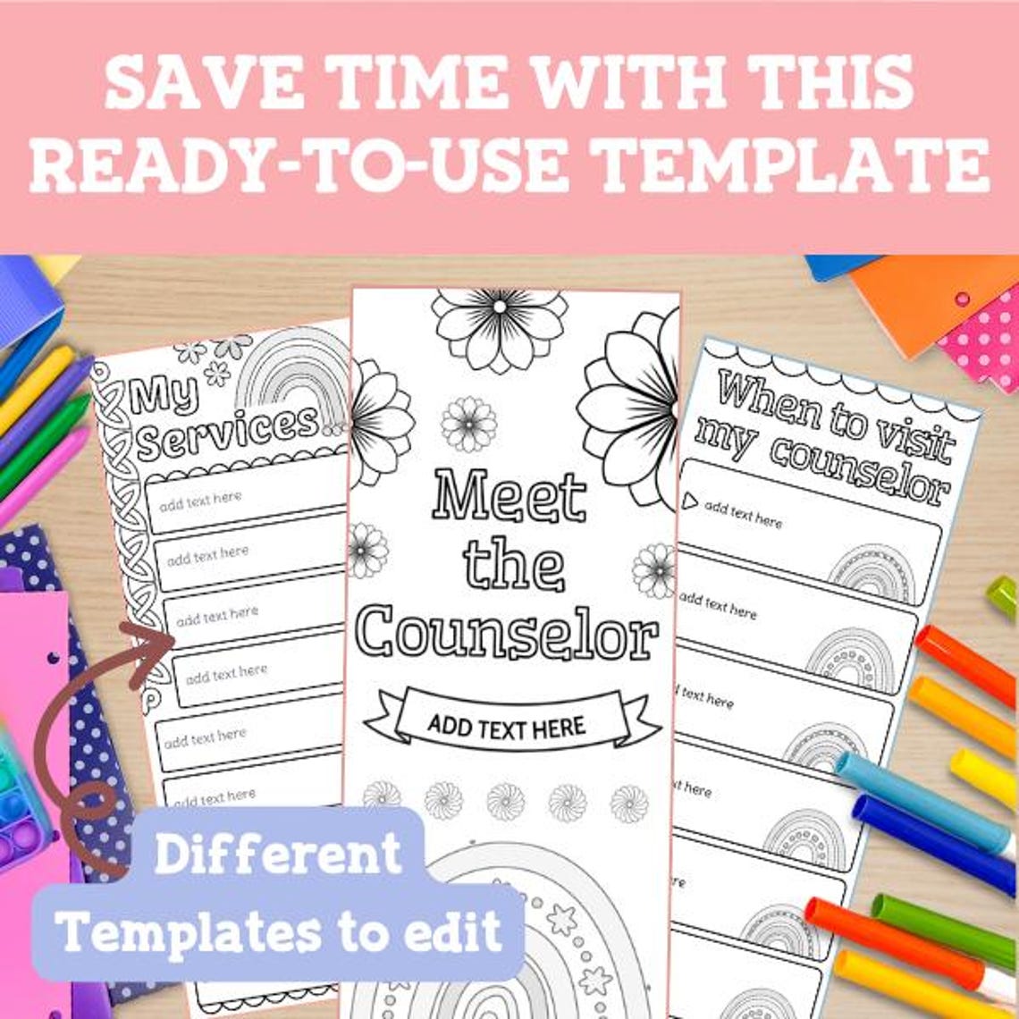 Meet the Counselor Template Editable School Counseling Brochure Back to ...