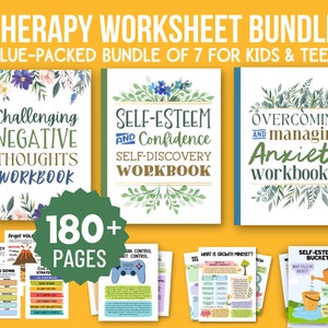 Counseling Bundle Therapy Worksheets for Teens Psychology Anxiety Self ...