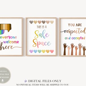 Set 12 Pride Month Sign Poster Decor LGBTQ Decorations Inclusive Wall ...