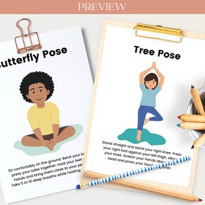 25 Yoga Poses Cards Social Emotional Learning Posters Bulletin Wall Art ...