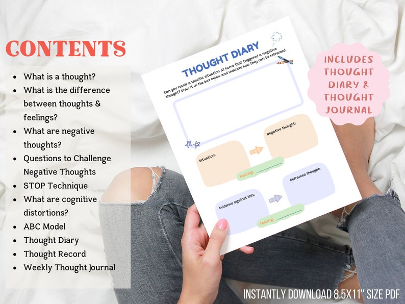 Challenging Negative Thoughts Worksheet Children Anxiety Cognitive ...