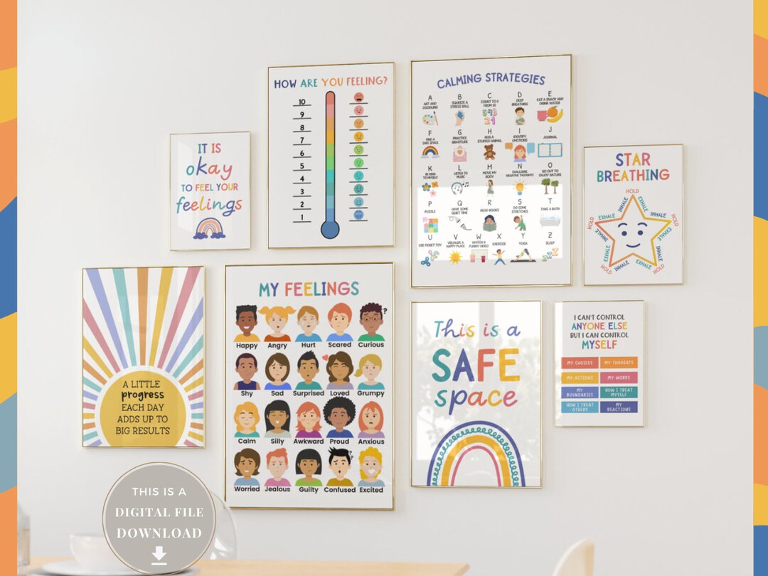 30 School Counseling Posters Wall Art Psychologist Office Decor ...