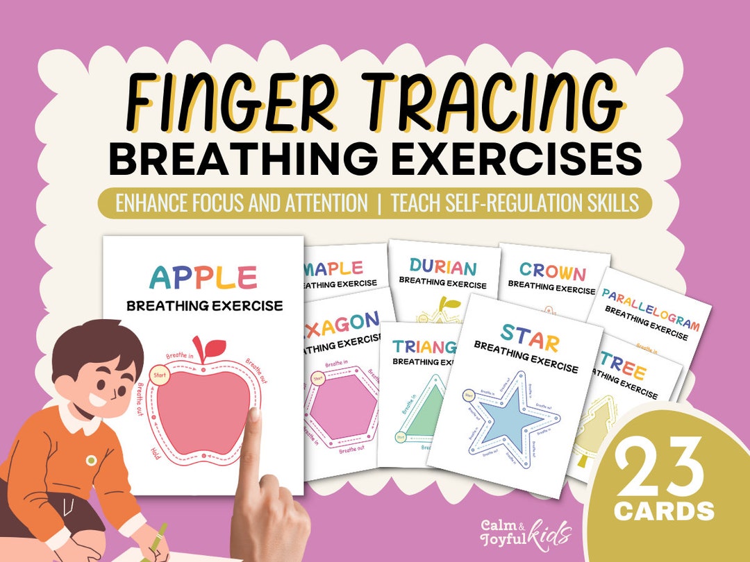 Finger Tracing Cards Mindfulness Coping Skill Breathing Exercise for ...