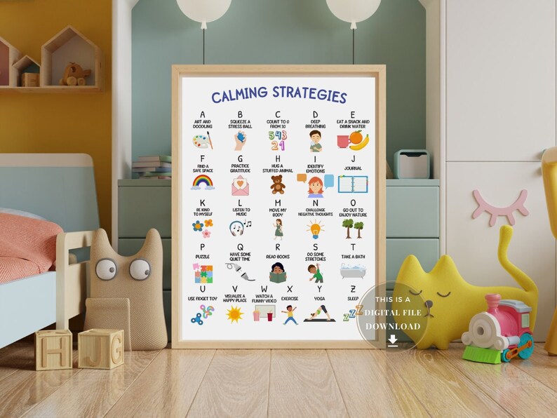Calming Strategies Poster Calm Down Corner Sign School - Etsy