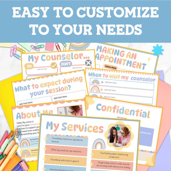 Meet the Counselor Editable Bulletin Board School Counseling Newsletter ...