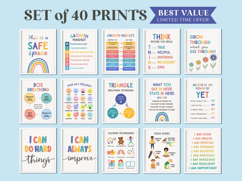 40 Calming Corner Poster Classroom Calm Down Printable Decor - Etsy