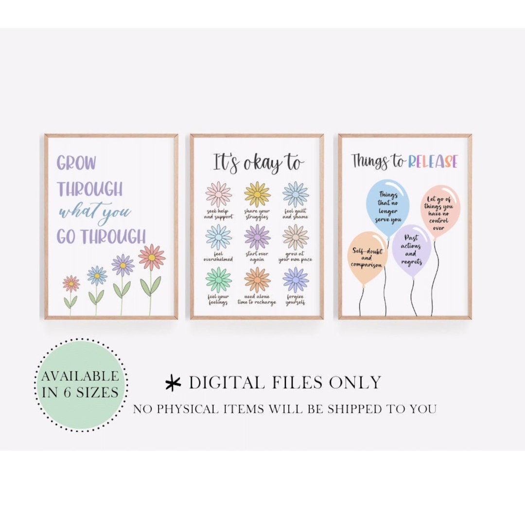 Bundle School Psychologist Office Decor Gift Psych Art Counselor Poster ...