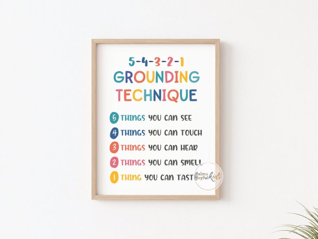 Grounding Technique Poster Technique 54321 Anxiety Coping Skill School ...