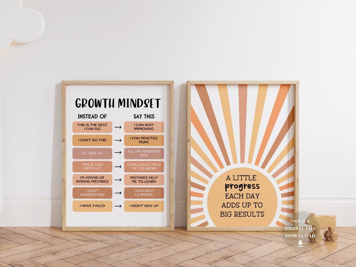 Growth Mindset Poster School Psychologist Office Decor Counselor ...