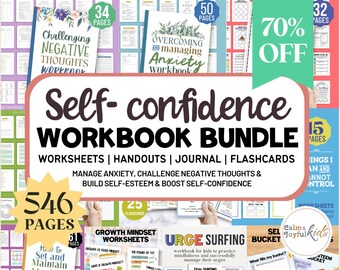 Anxiety Therapy Workbook Printable Worksheets for Panic Worry and ...