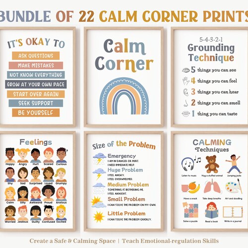 Calming Corner Editable Classroom Printables Calm Down - Etsy