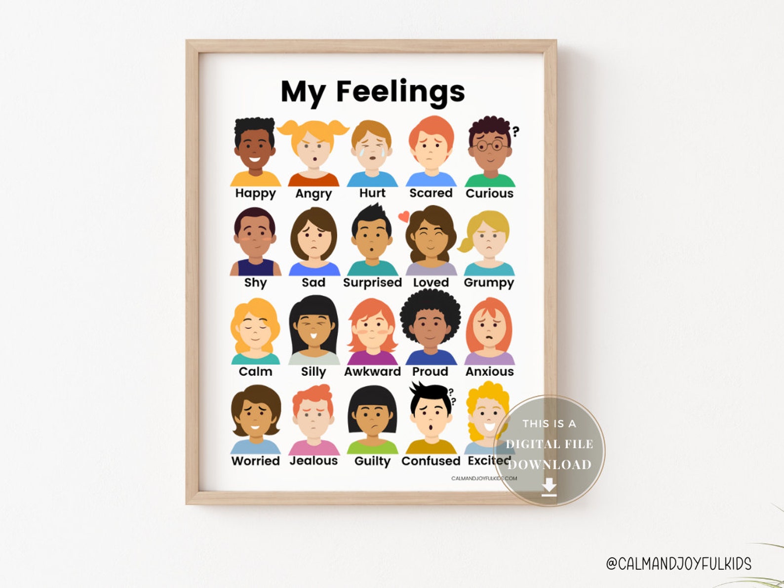 Emotions Chart Printable Social Worker Office Decor School | Etsy