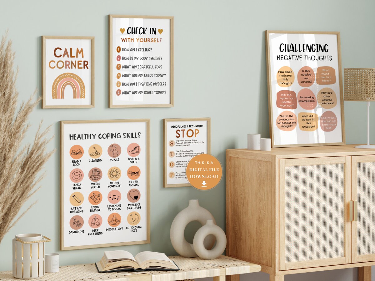 30 Boho School Counselor Posters Decor Social Worker Office Sign Art ...