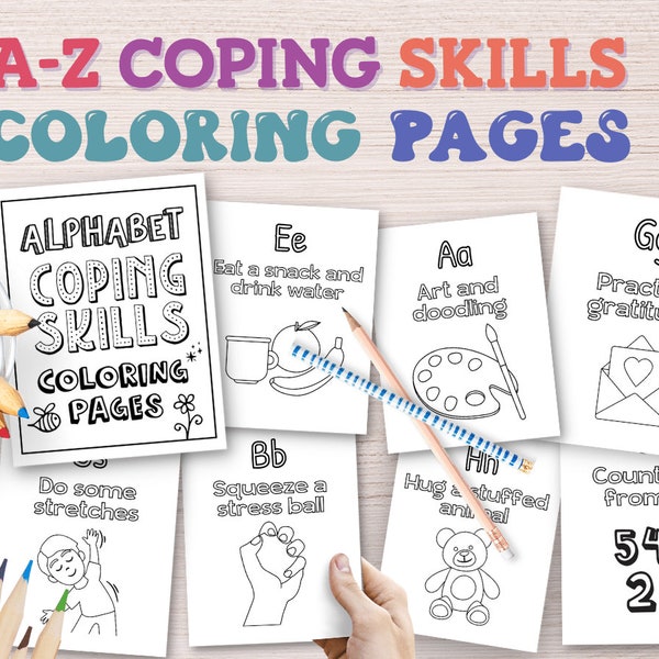 Coping Skills Coloring Pages - Etsy