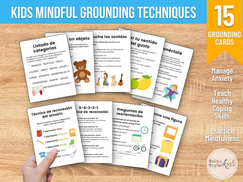 15 Spanish Anxiety Coping Skills Cards Grounding Technique - Etsy