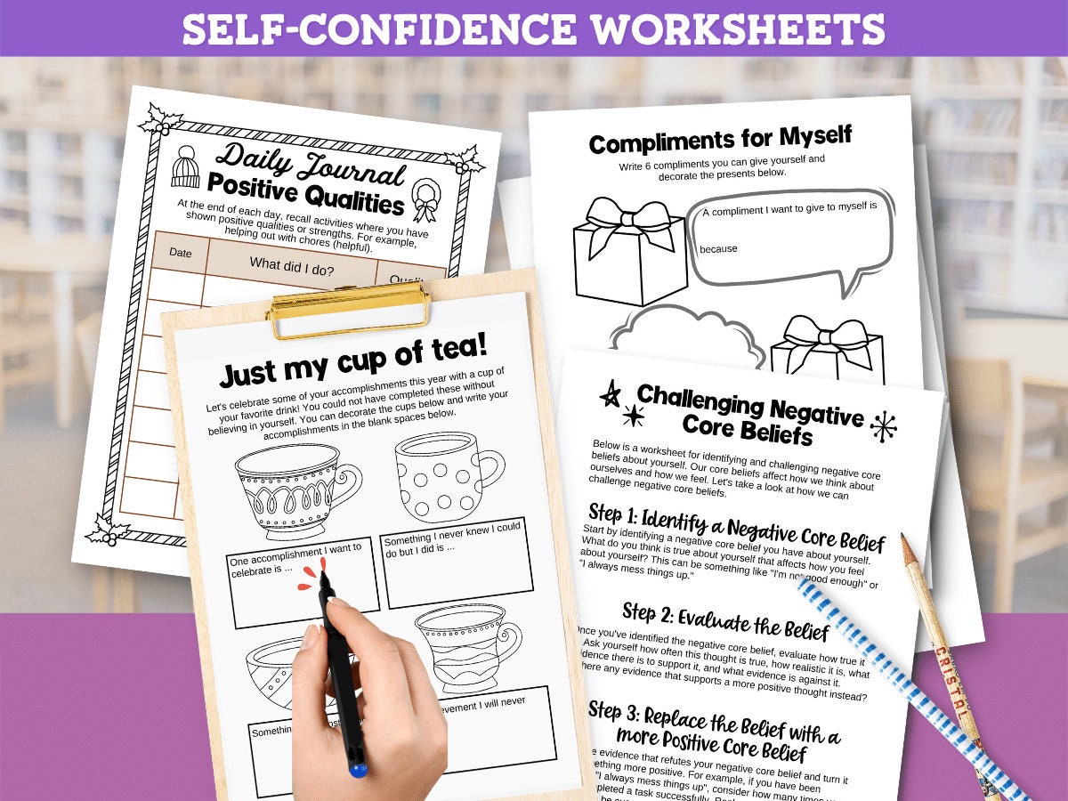 30 Christmas Counseling Worksheets for Kids Activities Anxiety Workbook ...