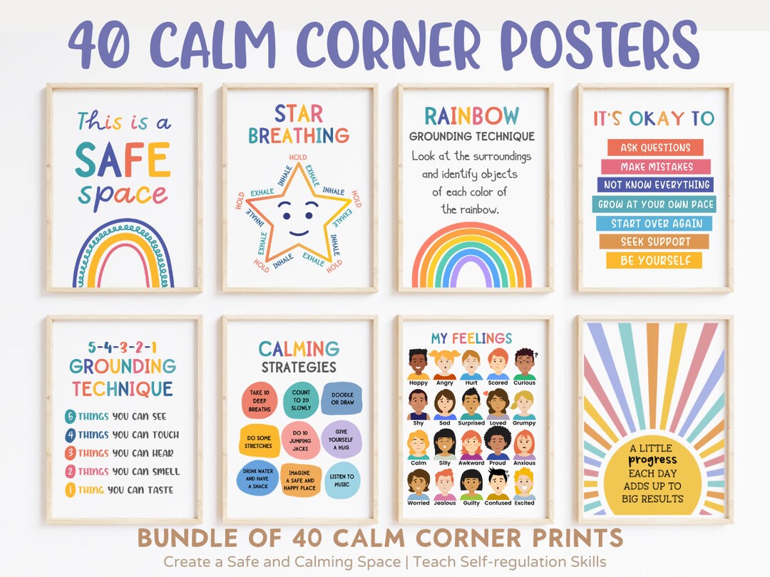 40 Calm Corner Kids Posters Toddler Self Regulation Bundle - Etsy