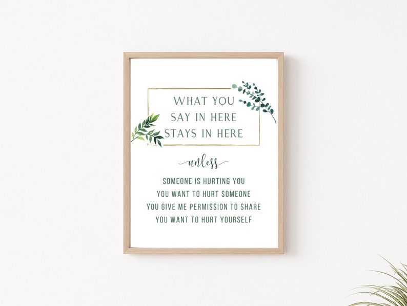 Confidentiality Poster Counseling Office Decor Sign Social Work School ...