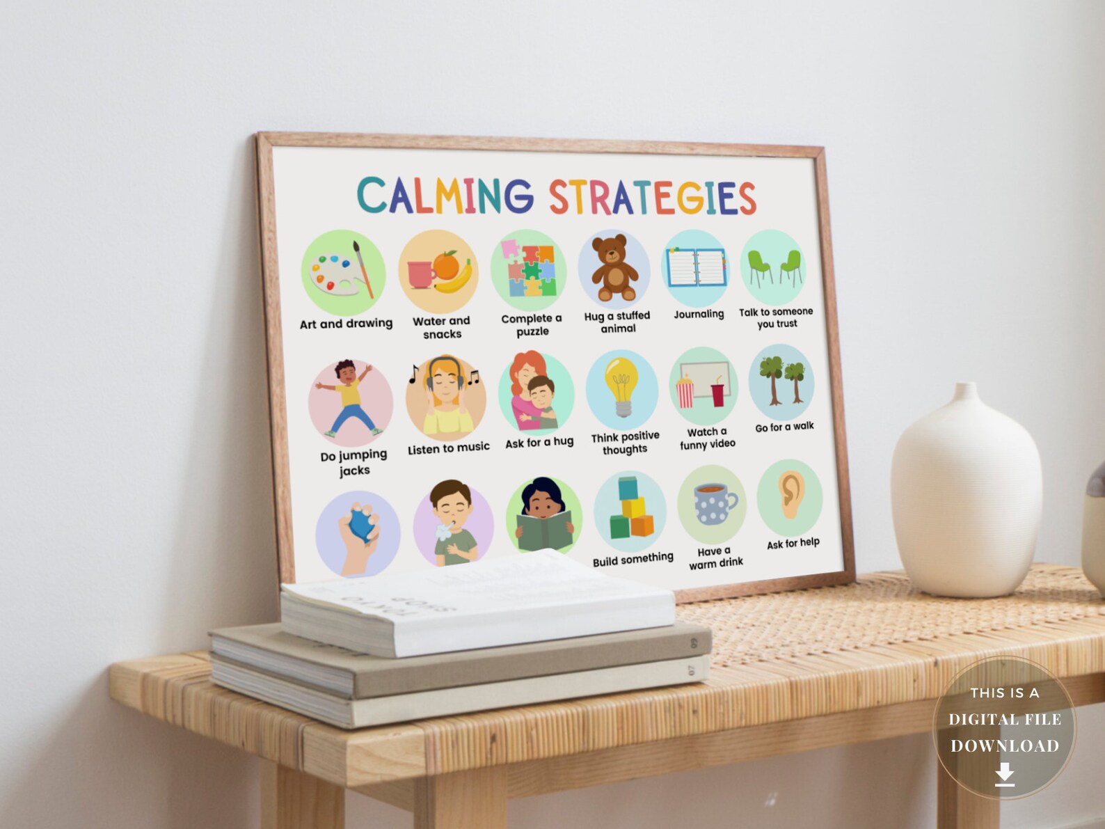 180 Calm Down Corner Kit Calming Posters Sign Decor Breathing Cards ...