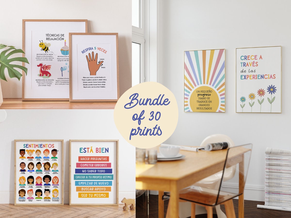 30 Spanish Classroom Educational Posters Wall Art Bundle - Etsy