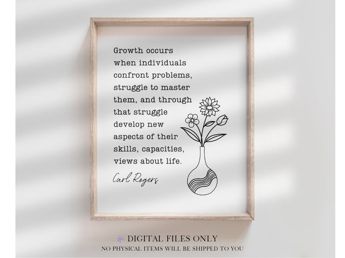 Carl Rogers Quote Art Therapy Office Decor Therapipst Poster Mental ...