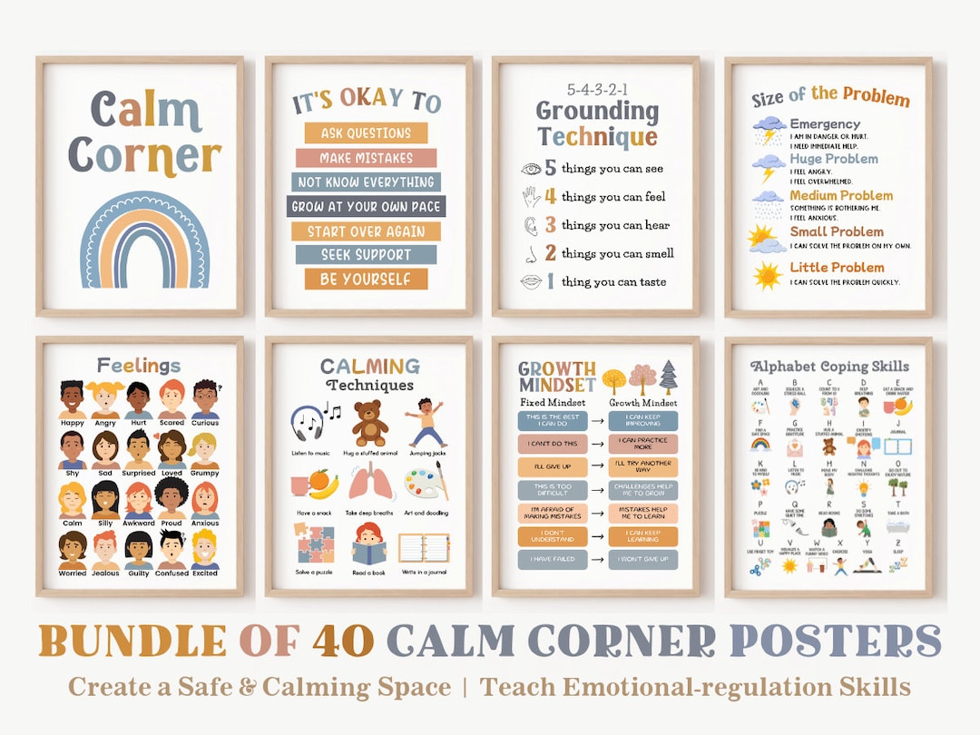 40 Calming Corner Posters Preschool Toddler Coping Skills Kids - Etsy