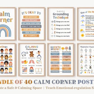 40 Calming Corner Posters Preschool Toddler Coping Skills Kids - Etsy