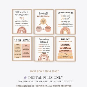 Boho 12 School Counselor Office Decor Poster Psychologist Wall Art ...