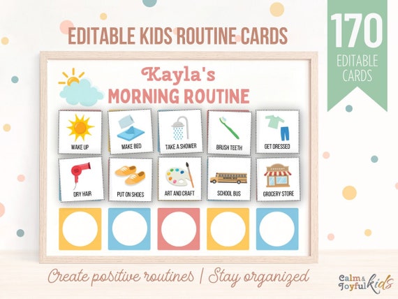 170 Editable Routine Cards Preschool Bedtime Chart for Toddler - Etsy ...