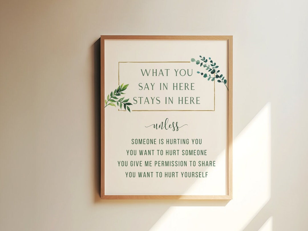 Confidentiality Poster Counseling Office Decor Sign Social Work School ...