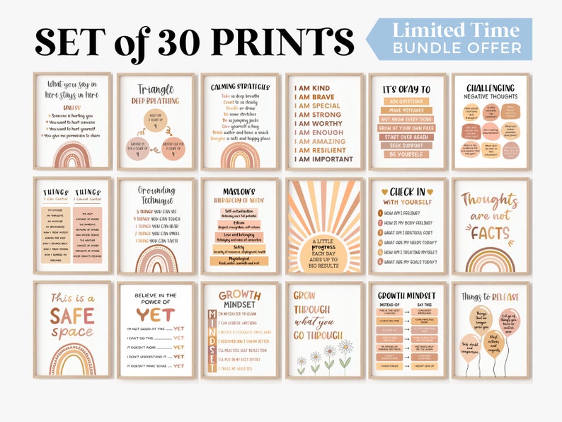 30 Therapist Decor Posters Social Worker Wall Art Therapy Office Prints ...