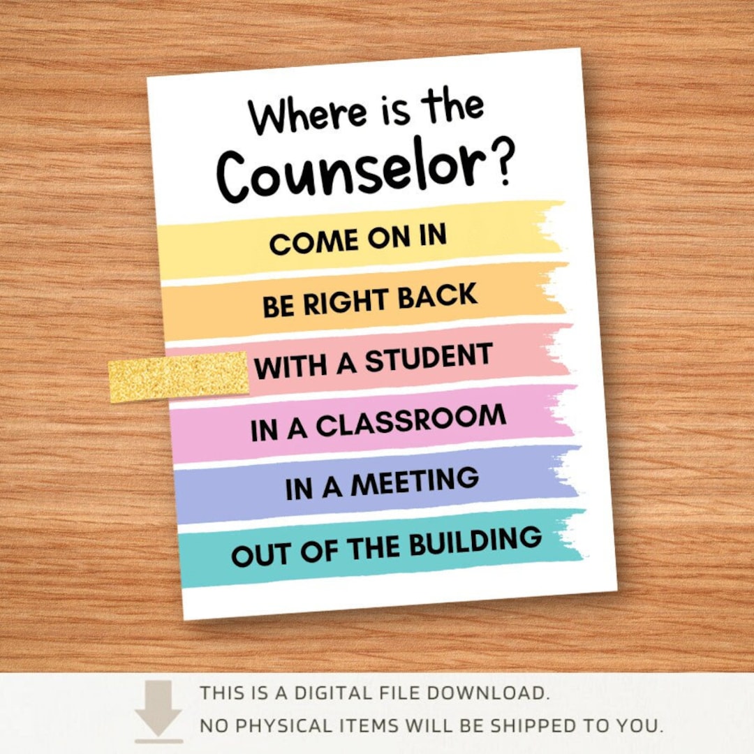 School Counseling Office Sign Door Counselor Decor Where is the ...