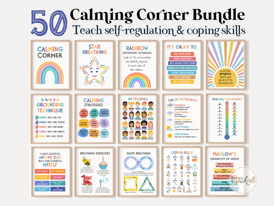 50 Self Emotional Regulation Poster Kids Toddlers Calming - Etsy