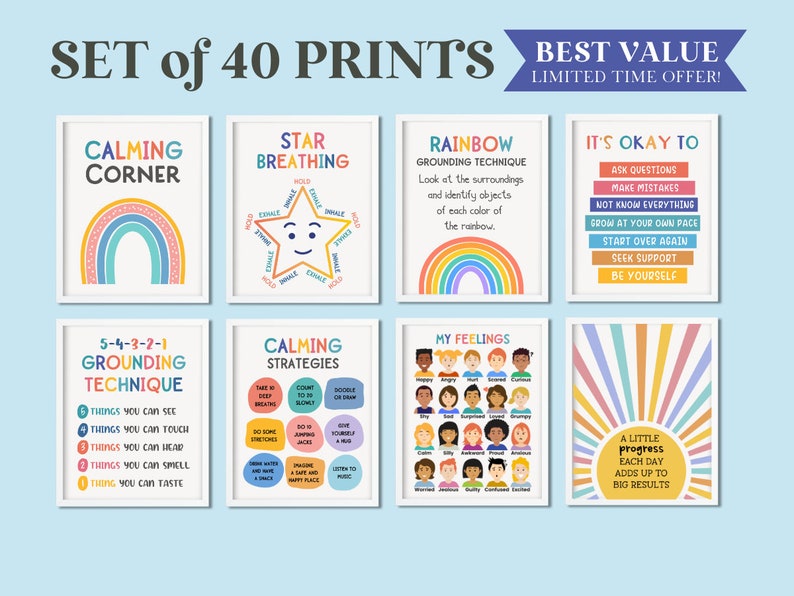 40 Calm Down Corner Printable SEL Posters Calming Print Decor - Etsy