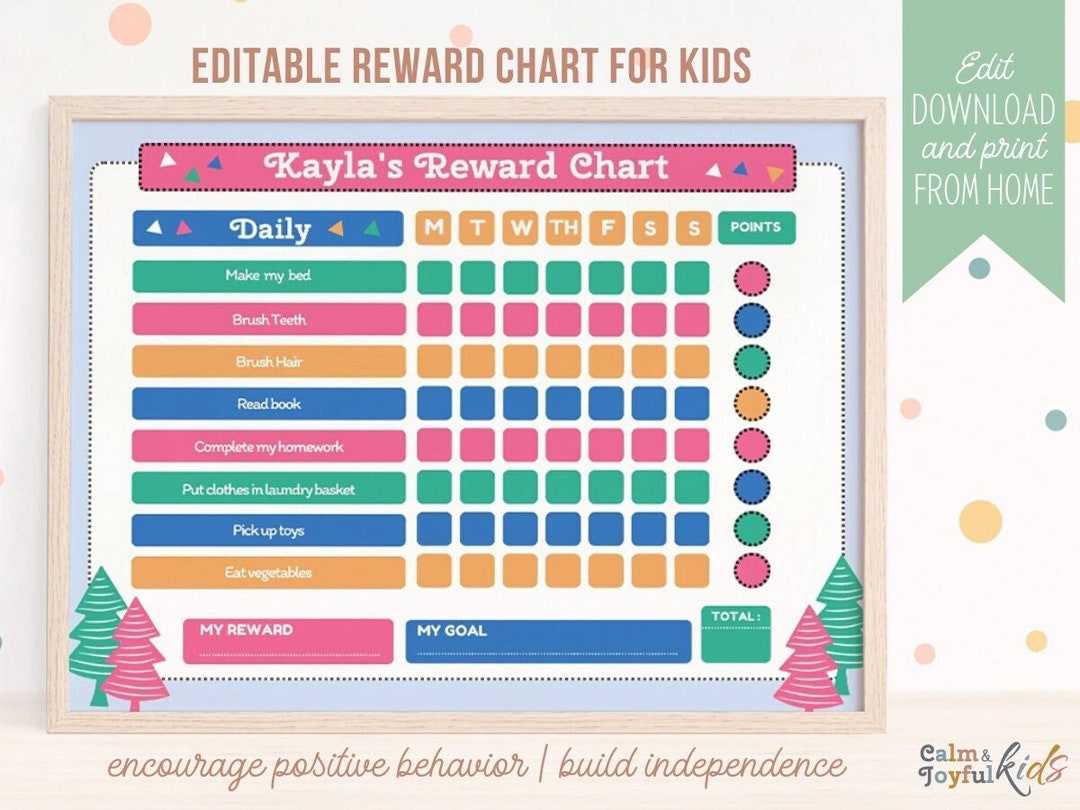 Kindergarten Chore Chart Preschool Responsibility Chart Editable for ...