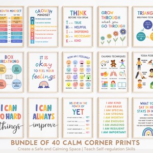 40 Calm Corner Posters Calming Down Corner Prints Decor Coping Skills ...