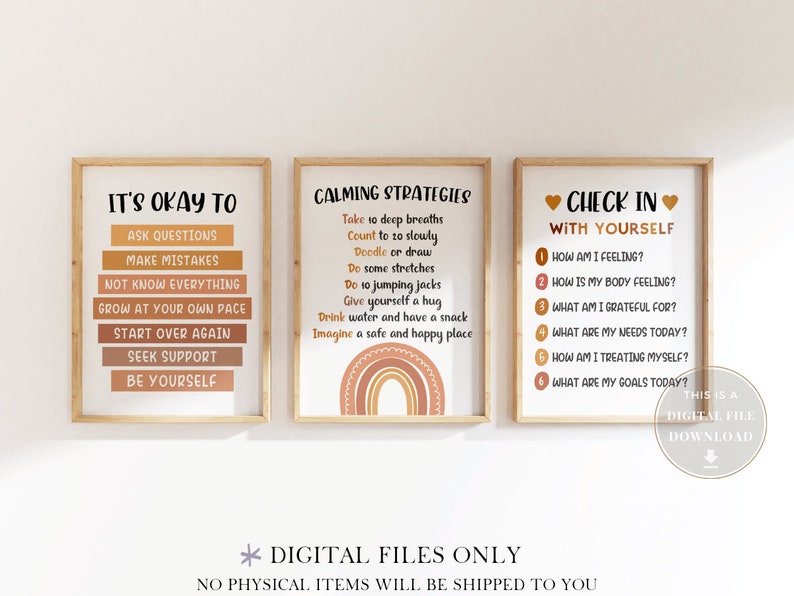 20 Boho Therapy Office Decor Mental Health Poster School - Etsy