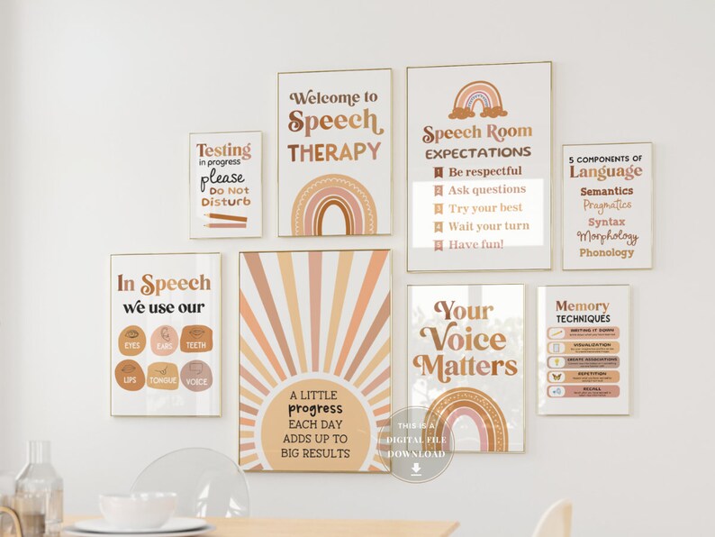 10 Speech Language Pathologist Poster Decor Therapy Wall Art SLP Office ...