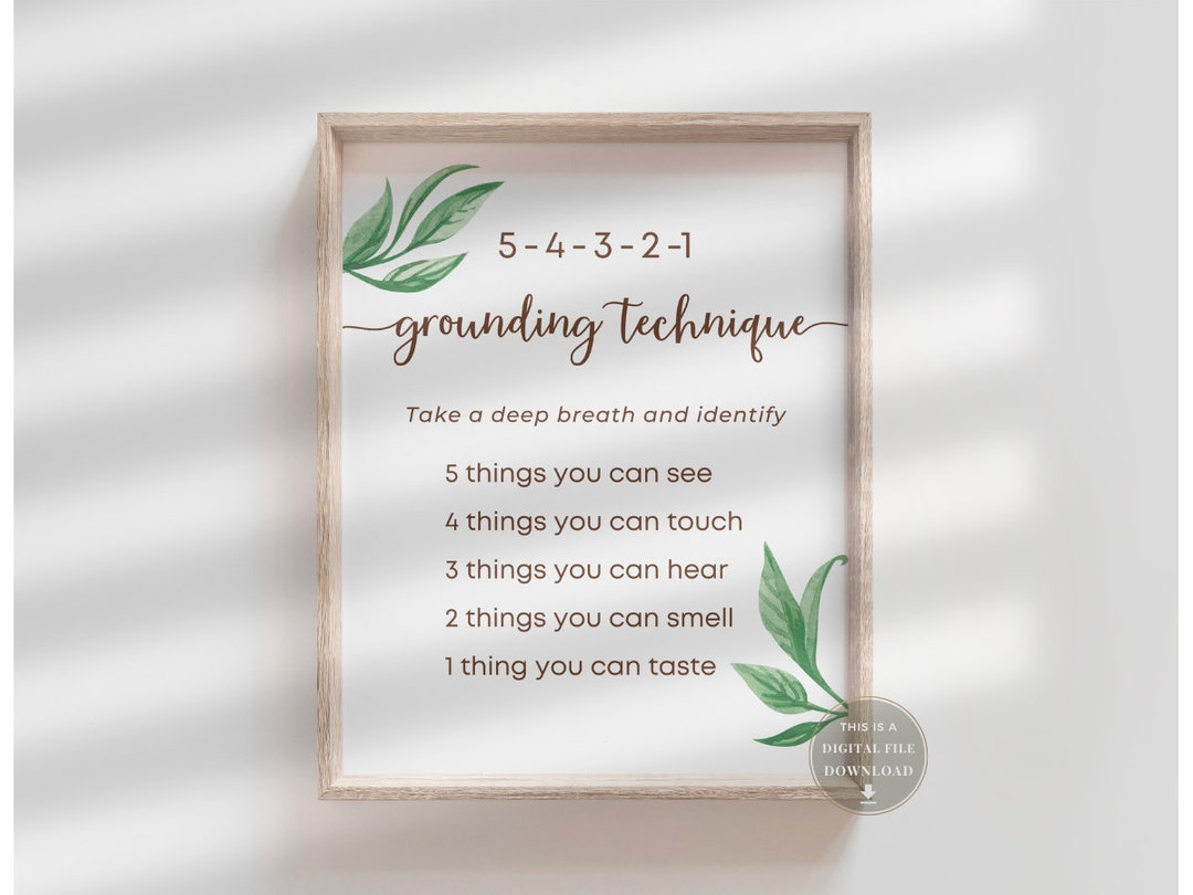 Grounding Technique Poster Psychotherapy Office Decor Print Therapy ...
