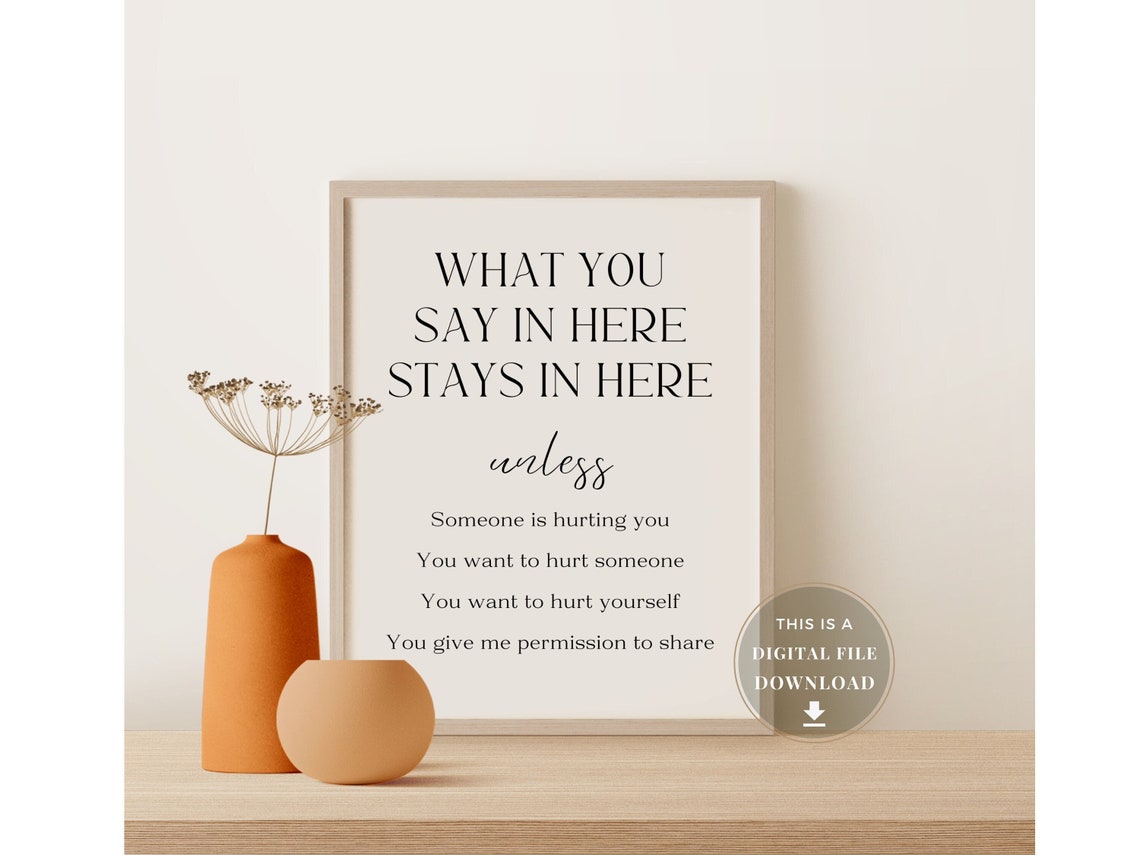 Confidentiality Poster Sign Counseling Office Decor Social - Etsy