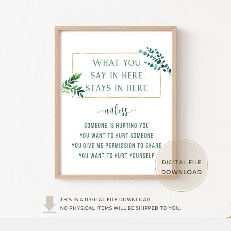 Confidentiality Counseling Office Decor Sign Social Work - Etsy