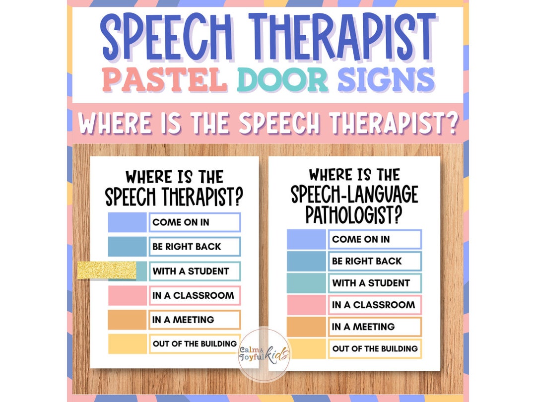 Where is the Speech Therapist Door Sign SLP Posters Decor Prints Wall ...