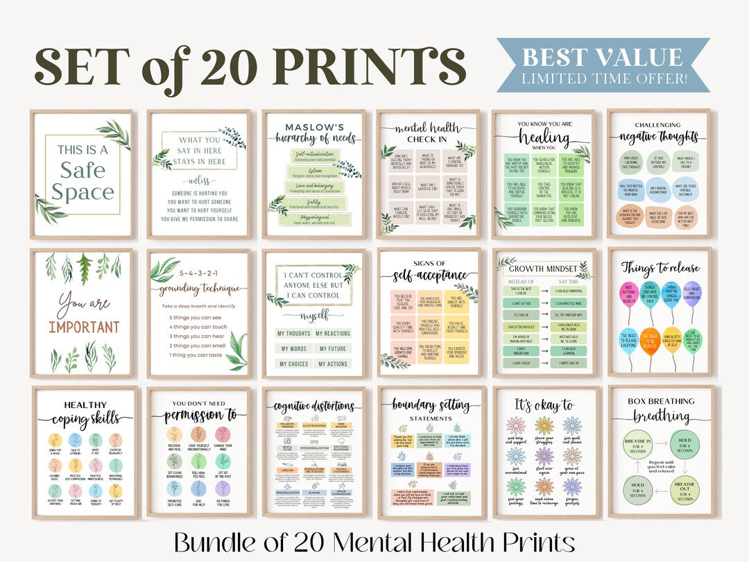 20 Therapist Office Decor Social Worker Posters Therapy Wall Art ...